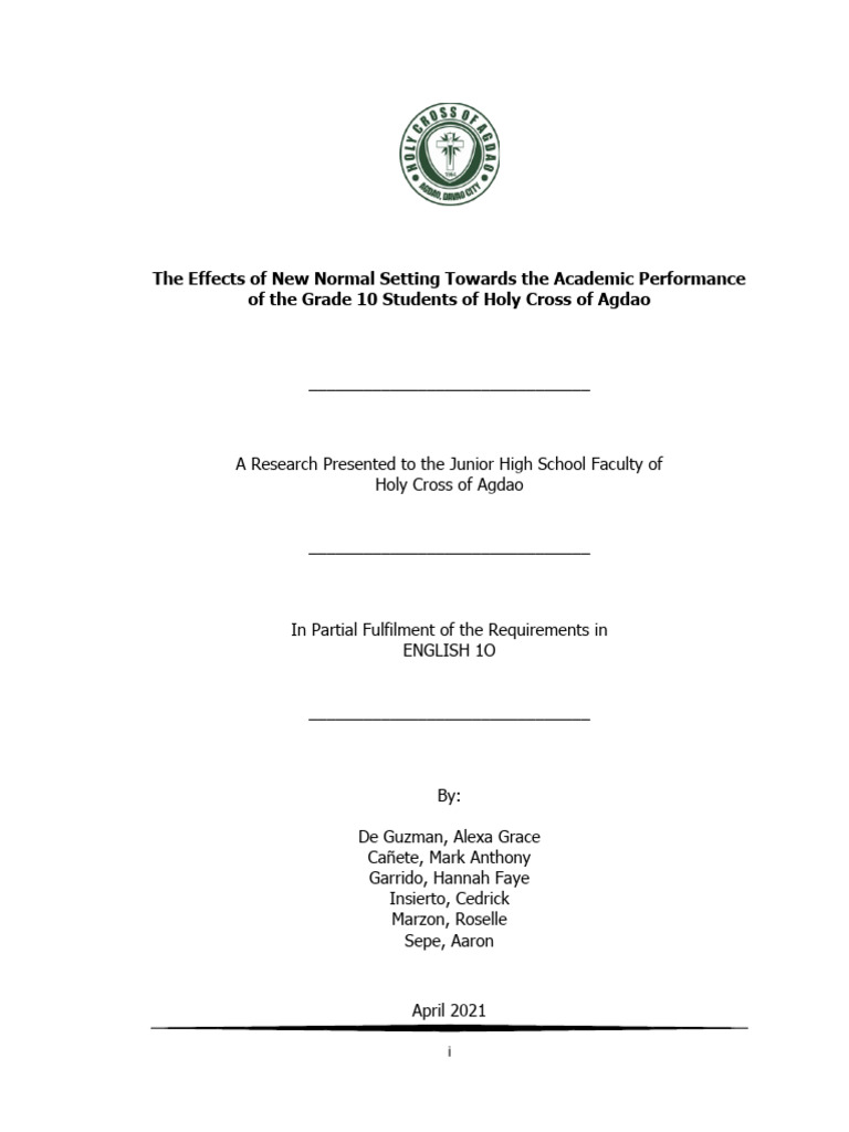 Impact of New Normal on Grade 10 Learning | PDF | Distance Education ...
