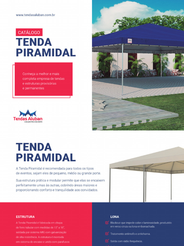 Catalogo Tenda Piramidal - Aluban | PDF