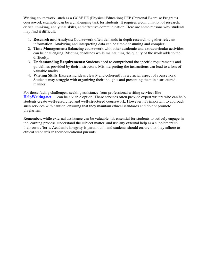 Gcse Pe Pep Coursework Example | Download Free PDF | Physical Fitness ...