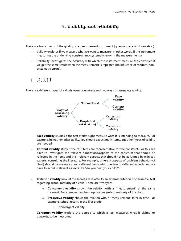 Validity and Reliability | PDF | Validity (Statistics) | Science