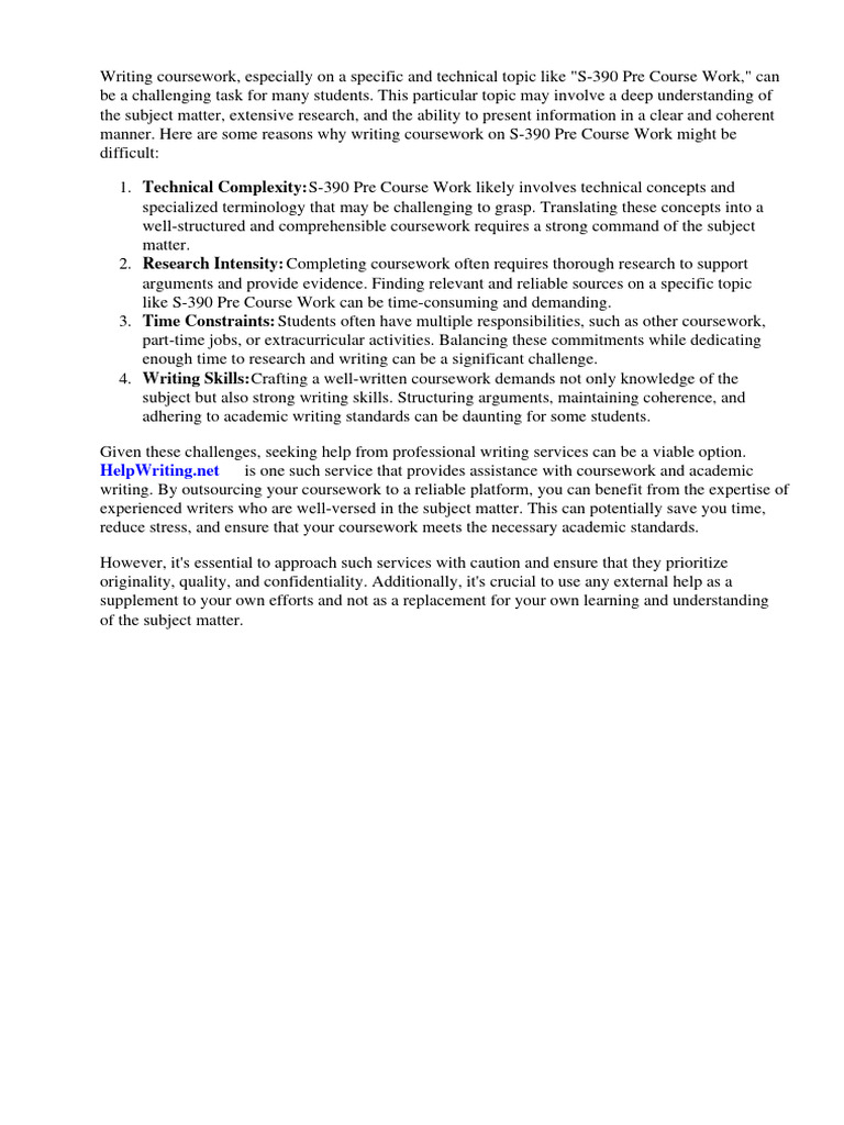 S-390 Pre Course Work | PDF | Motorcycle | Motor Vehicle