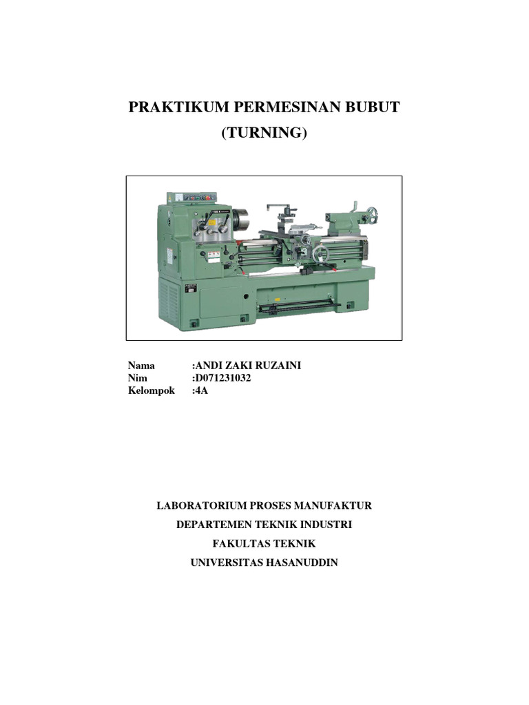 Praktikum Mesin Bubut: Modul 20 Turning | PDF