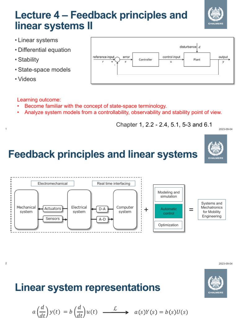 Feedback Principles in Linear Systems | PDF | Applied Mathematics | Algebra