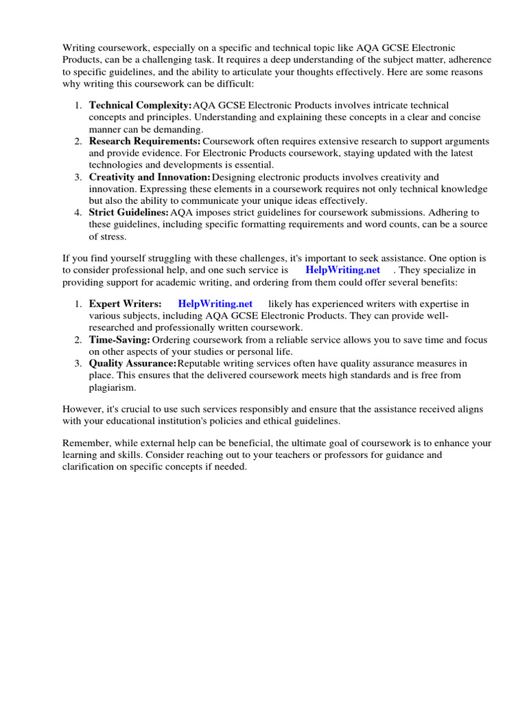 Aqa Gcse Electronic Products Coursework | PDF | Google Play | Mobile App