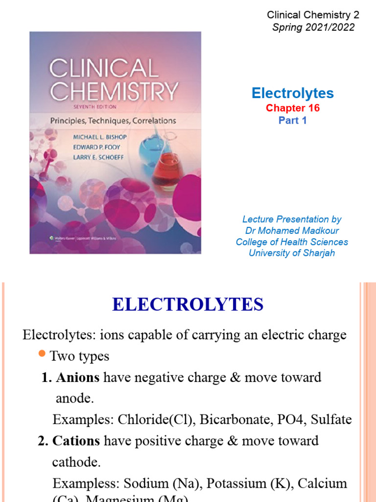 Serum Electrolytes-Part 1 | PDF | Electrolyte | Bicarbonate