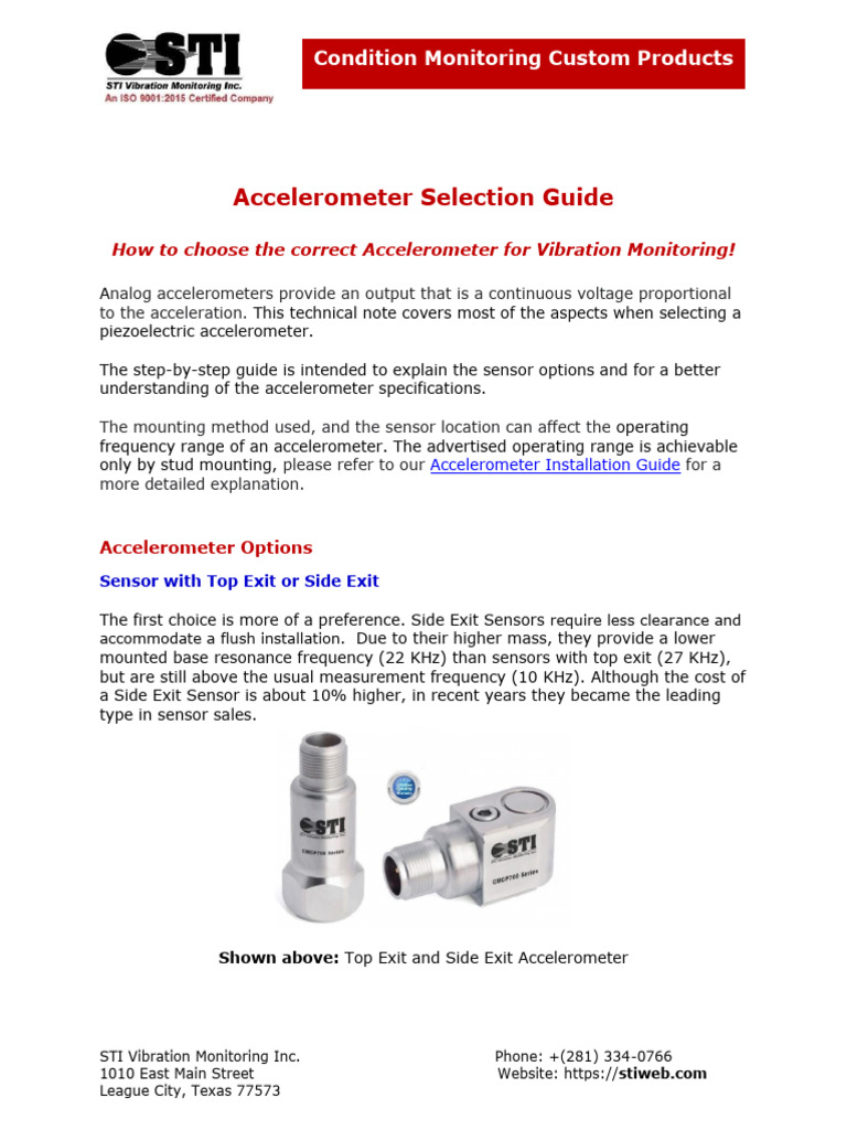 CMCP Accelerometer Selection Guide | Download Free PDF | Accelerometer | Bandwidth (Signal ...