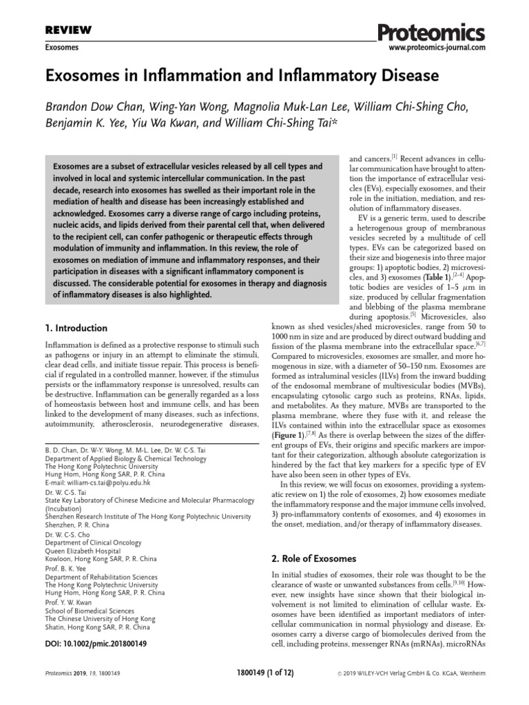 Exosomes in Inflammation and Inflammatory Disease | PDF | Inflammation | Macrophage