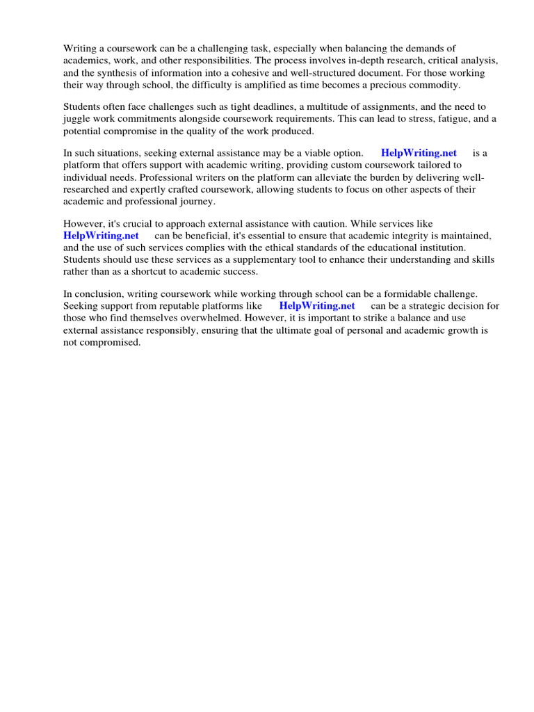 In The Course of Working My Way Through School | PDF | Adolescence | Blog