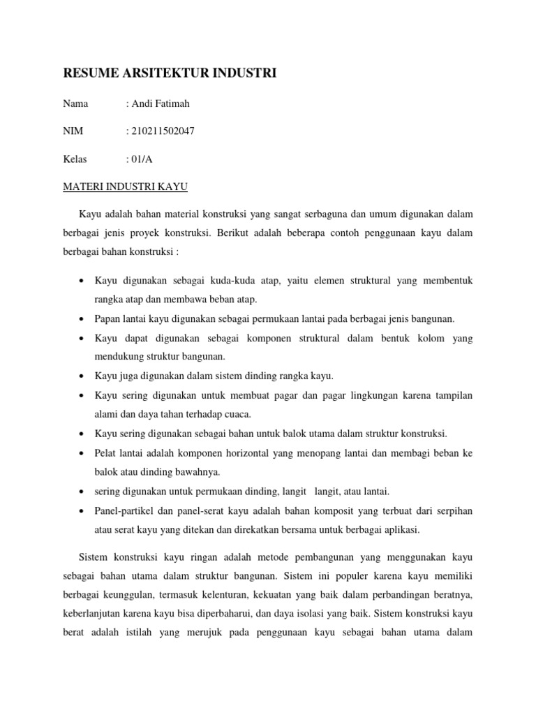 TGS Resume 4 Arsitektur Industri - Andi Fatimah - 210211502047 | PDF