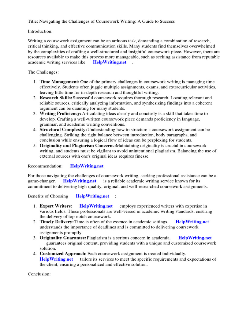 How To Write A Good Coursework | PDF | Thesis | Essays