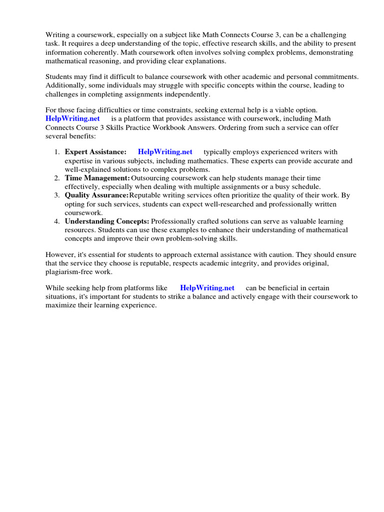 Math Connects Course 3 Skills Practice Workbook Answers | PDF ...