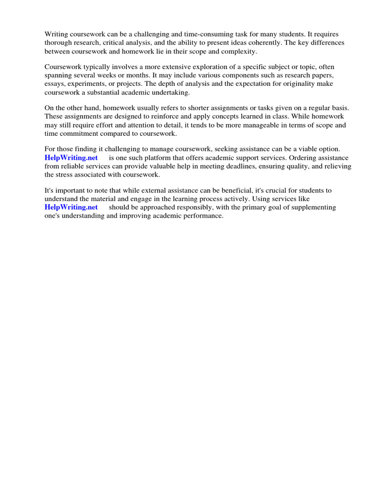 Coursework Homework Difference | PDF