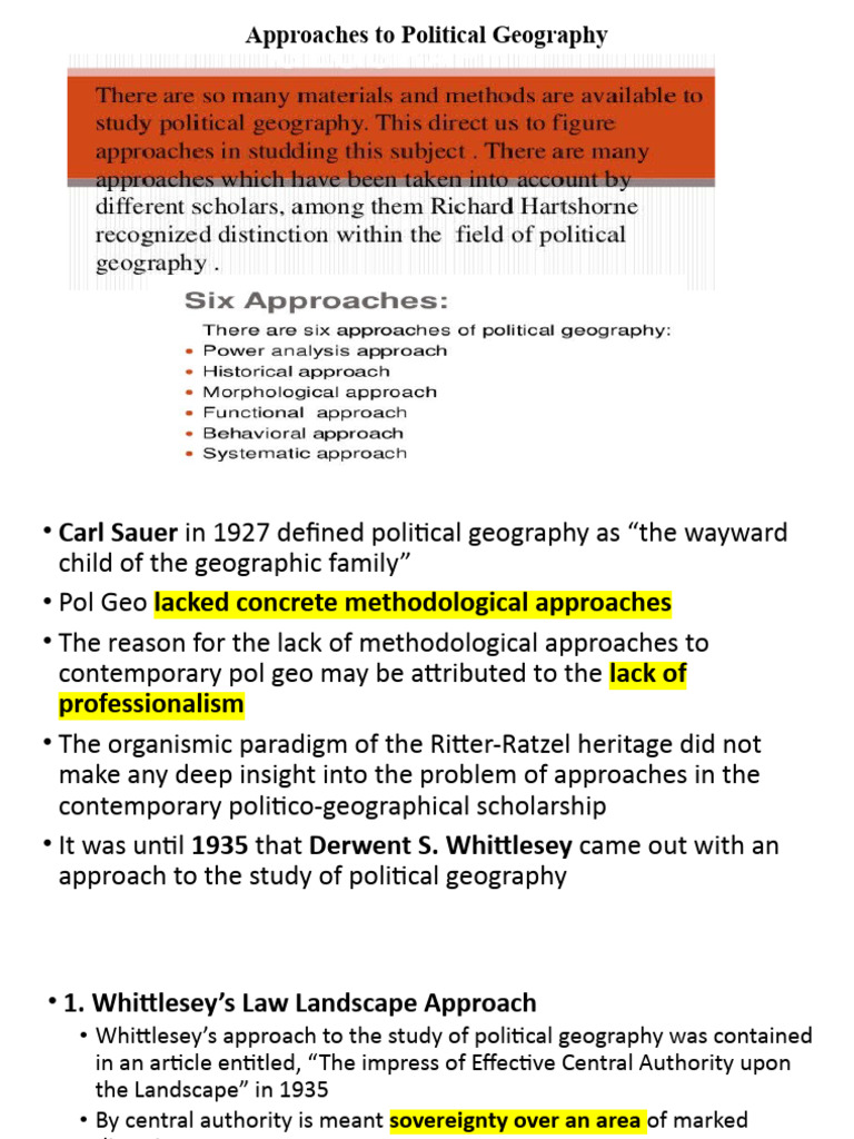 Approaches in Political Geography | PDF | Space | Geography