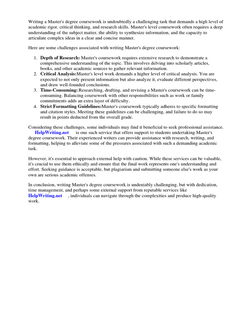 Coursework Master Degree | PDF | Academic Degree | Master's Degree Coursework Master Degree | PDF | Academic Degree | Master's Degree