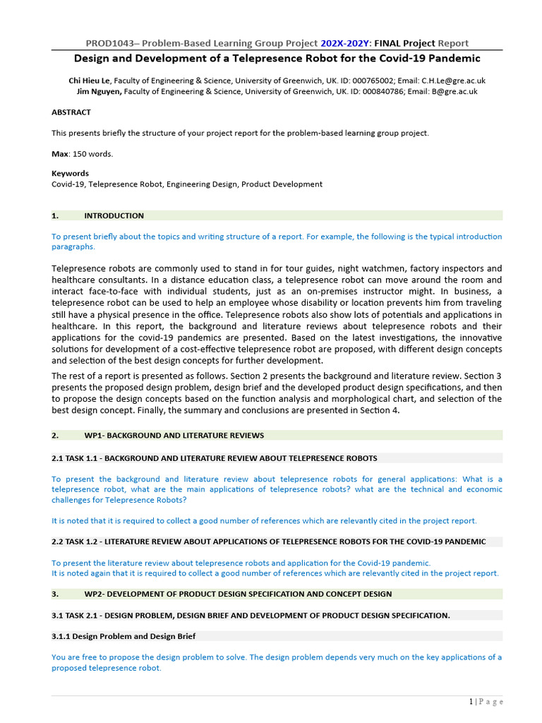 PROD1043B - Final Project Report - Template - DOCX Format 2 | PDF | 3 D Computer Graphics ...