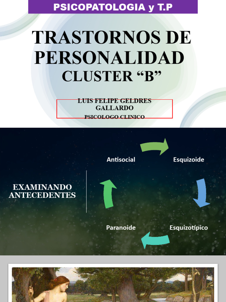 Trastornos de Personalidad: Cluster "B" | PDF | Narcisismo | Sicología
