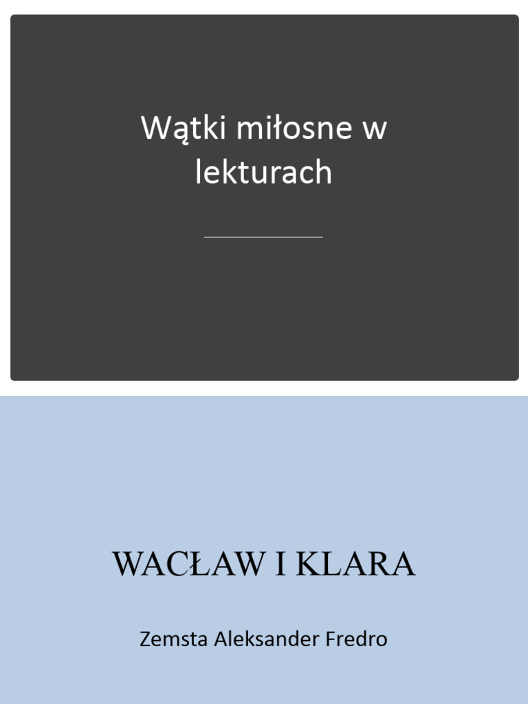 Watki Milosne W Lekturach | PDF