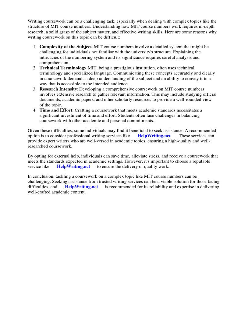 How Do Mit Course Numbers Work | PDF | Massachusetts Institute Of ...