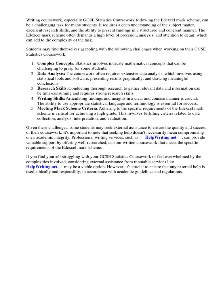 Gcse Statistics Coursework Mark Scheme Edexcel | PDF | Statistics | Median Gcse Statistics Coursework Mark Scheme Edexcel | PDF | Statistics | Median