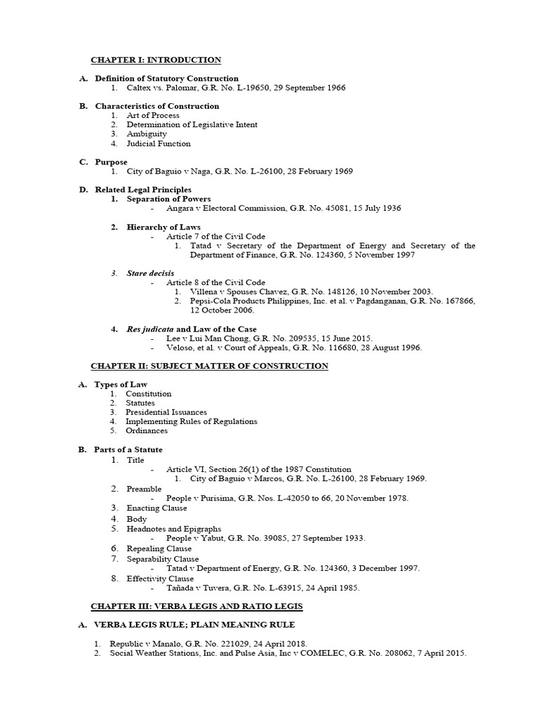 Statutory Construction Syllabus | PDF | Statutory Interpretation ...