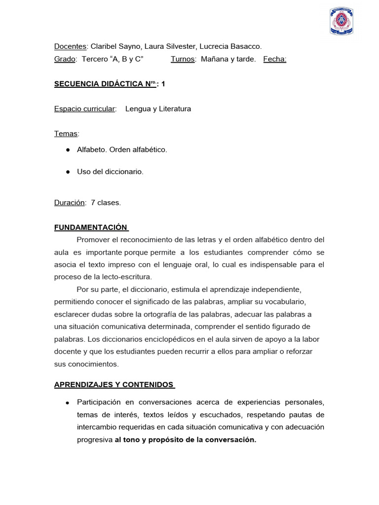 Aprender el Abecedario y Diccionario | PDF | Evaluación | Diccionario