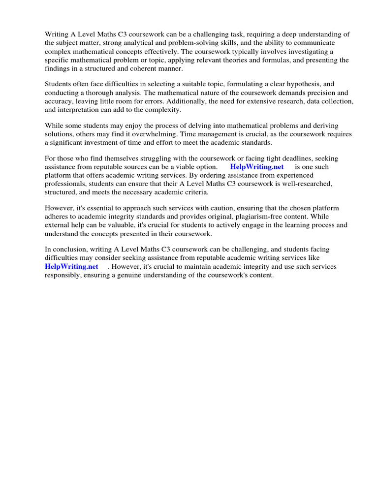 A Level Maths c3 Coursework | PDF | Mathematics | Applied Mathematics