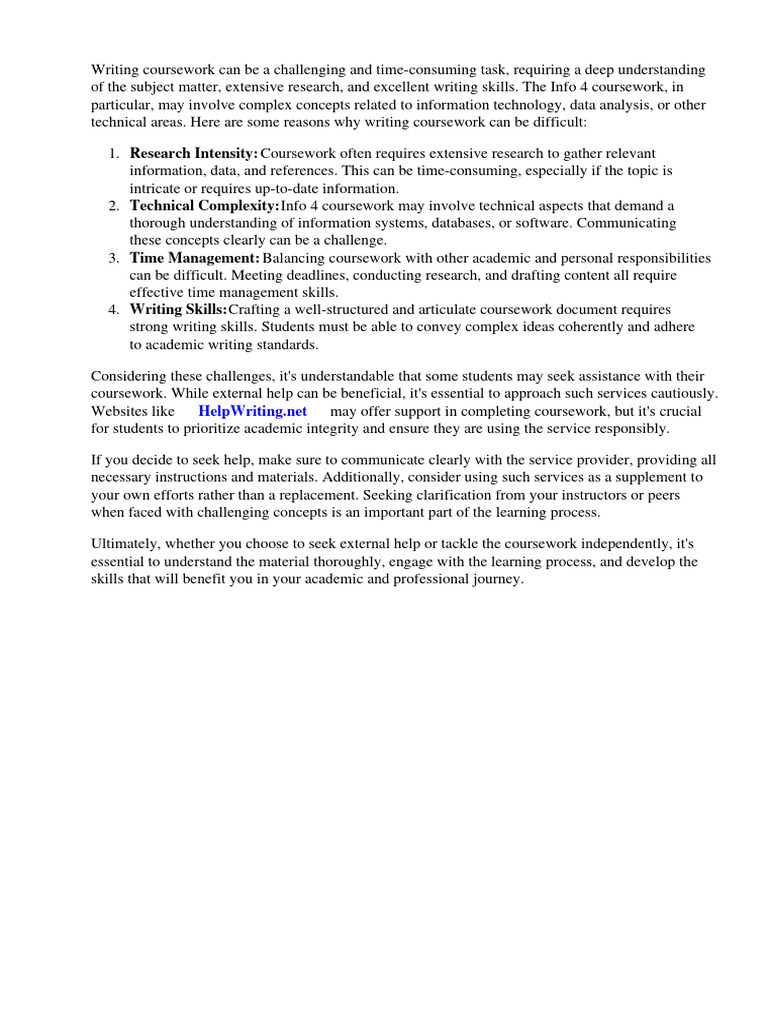 Info 4 Coursework Help | PDF | Information