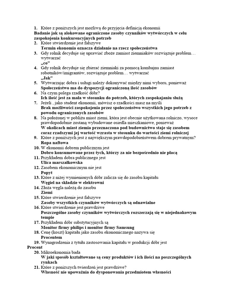 Mikro Pytania Z Książki Z Odp | PDF