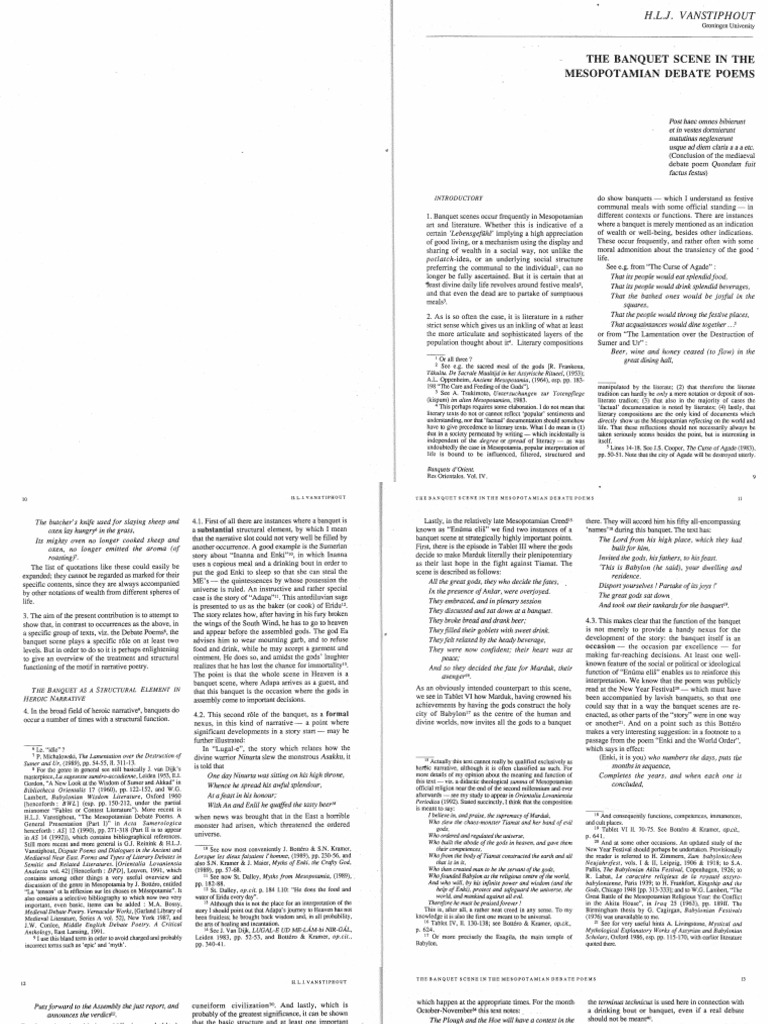 Vanstiphout 1992 the Banquet Scene in the Mesopotamian Debate Poems ...