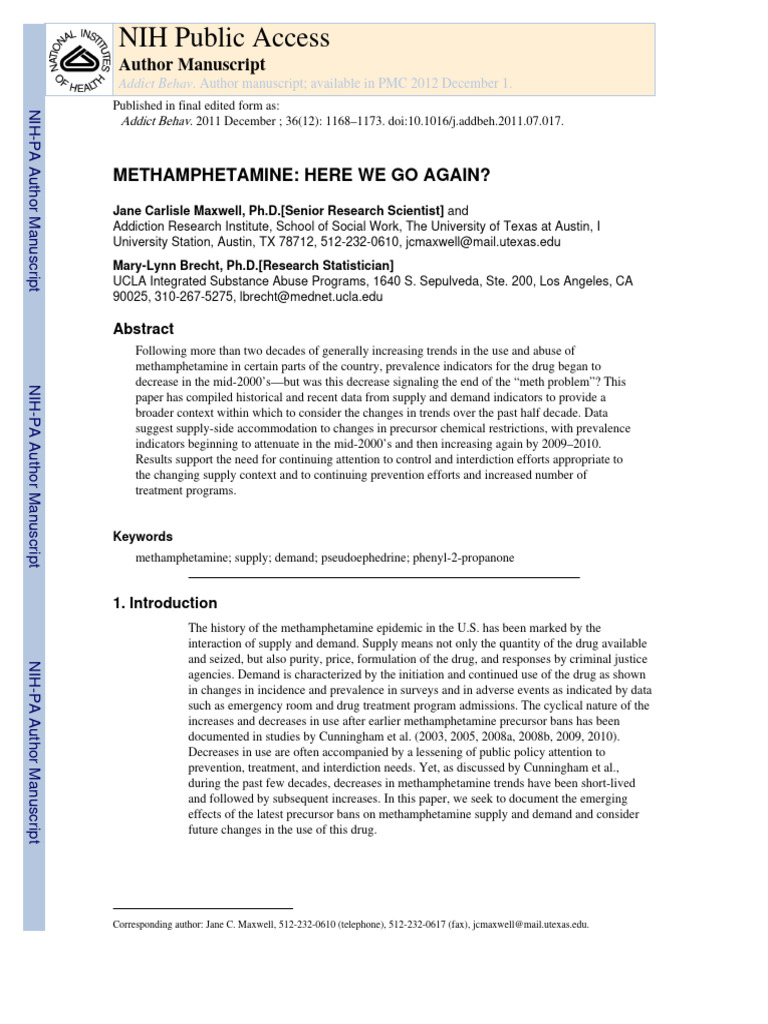 Methamphetamine Here We Go Again | PDF | Methamphetamine | Stimulant