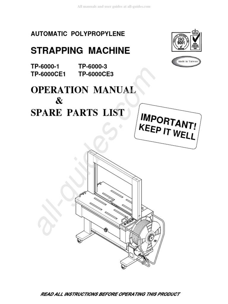 TP-6000 Strapping Machine Manual | PDF | Switch | Engineering Tolerance
