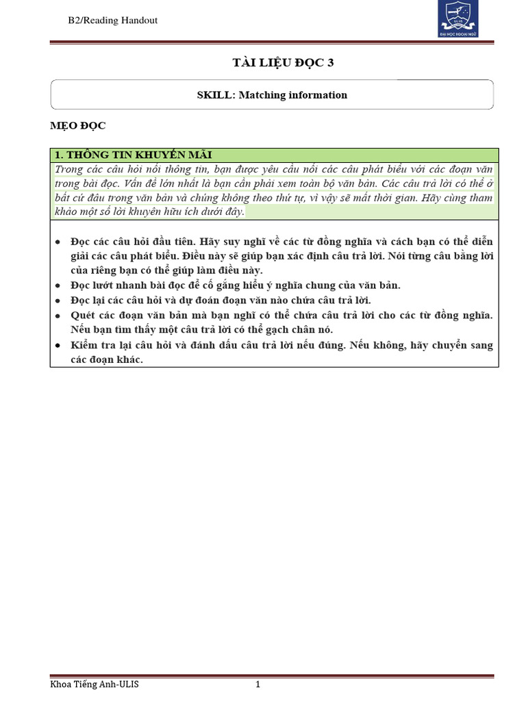 TAB2 - Reading - Handout 3 | PDF