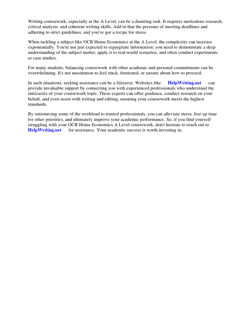 Ocr Home Economics A Level Coursework | PDF | E Bay | Pay Pal