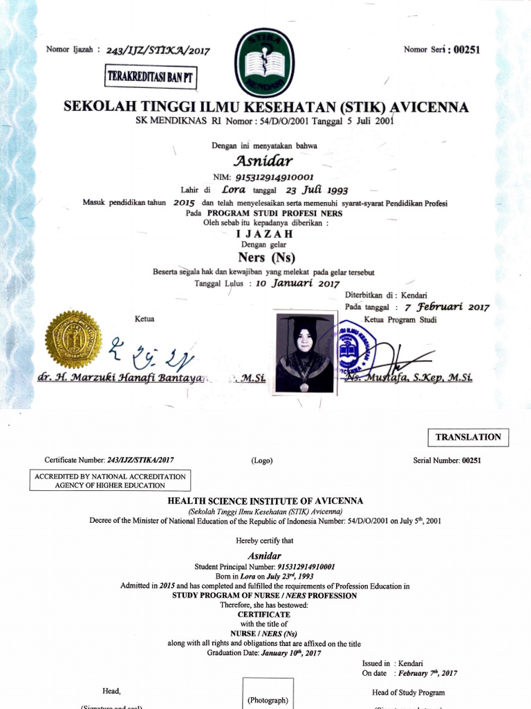 17 Asnidar - Ners Certificate | PDF