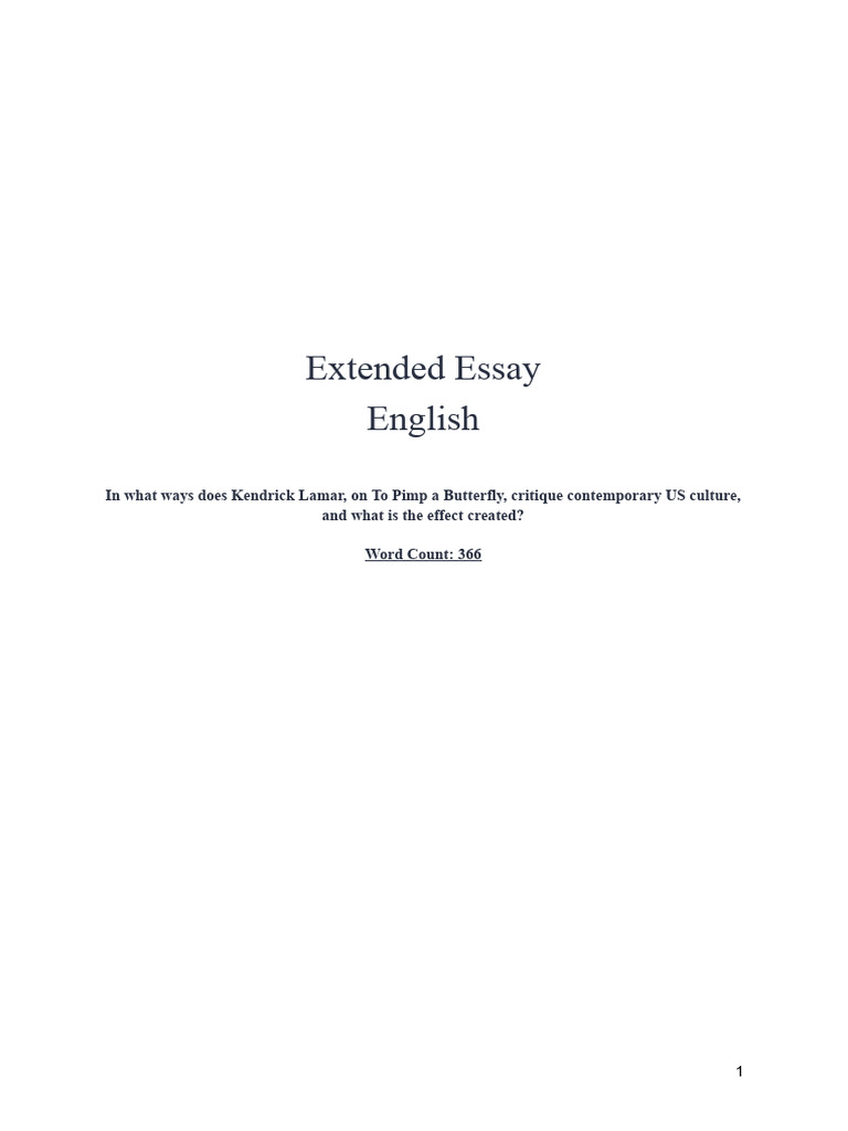 Extended Essay English | PDF