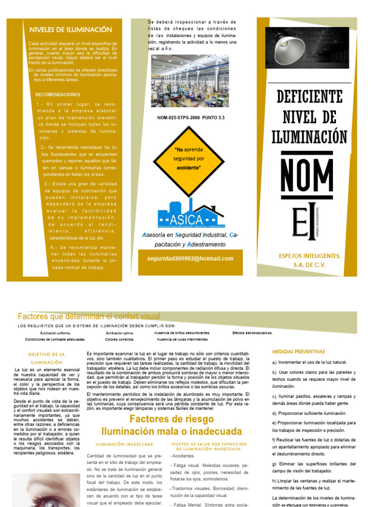 Nom 025 - Triptico Iluminacion | PDF | Sombra | Ligero