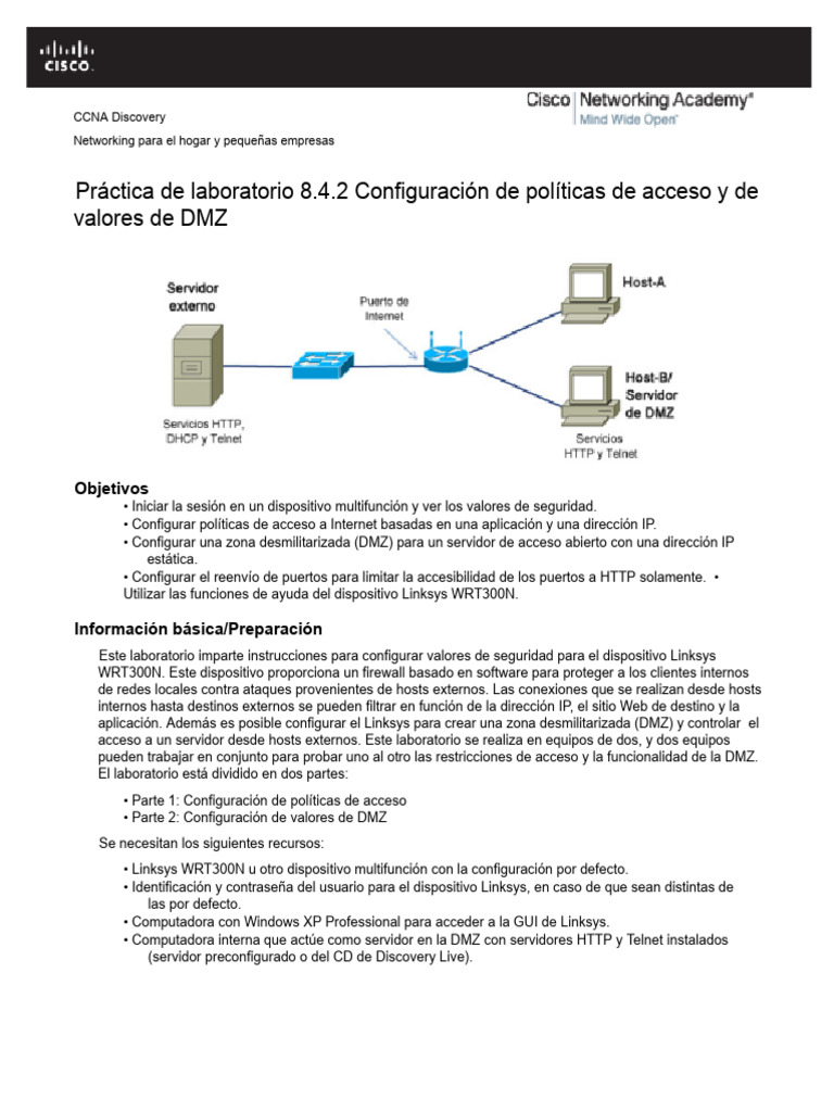 IRD - Práctica 6 Hardware y Software de Red - DMZ | PDF | Cortafuegos ...