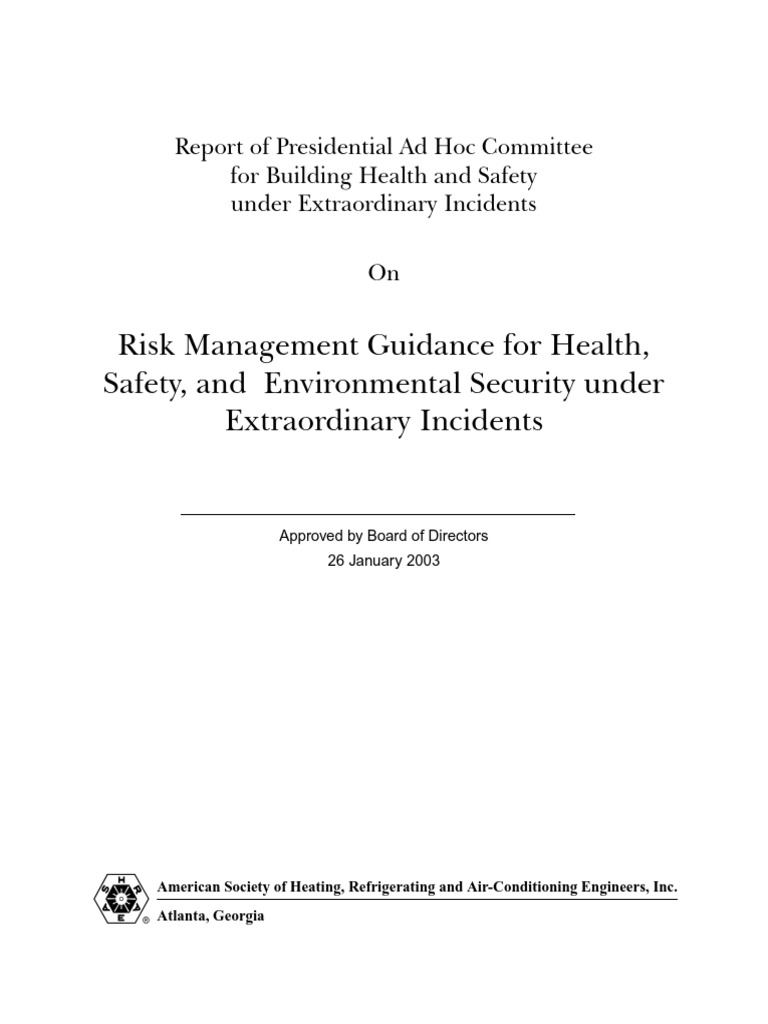 Risk Management Guidance For Health, Safety, and Environmental Security ...