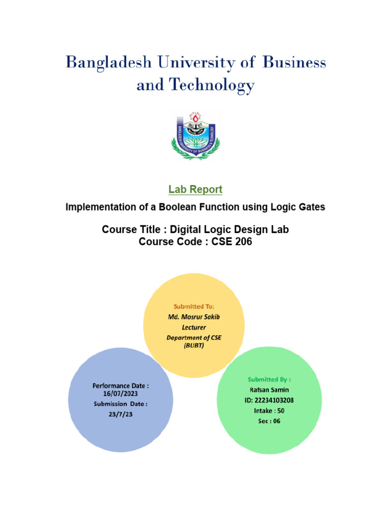 Title - Implementation of A Boolean Function Using Logic Gates | PDF ...
