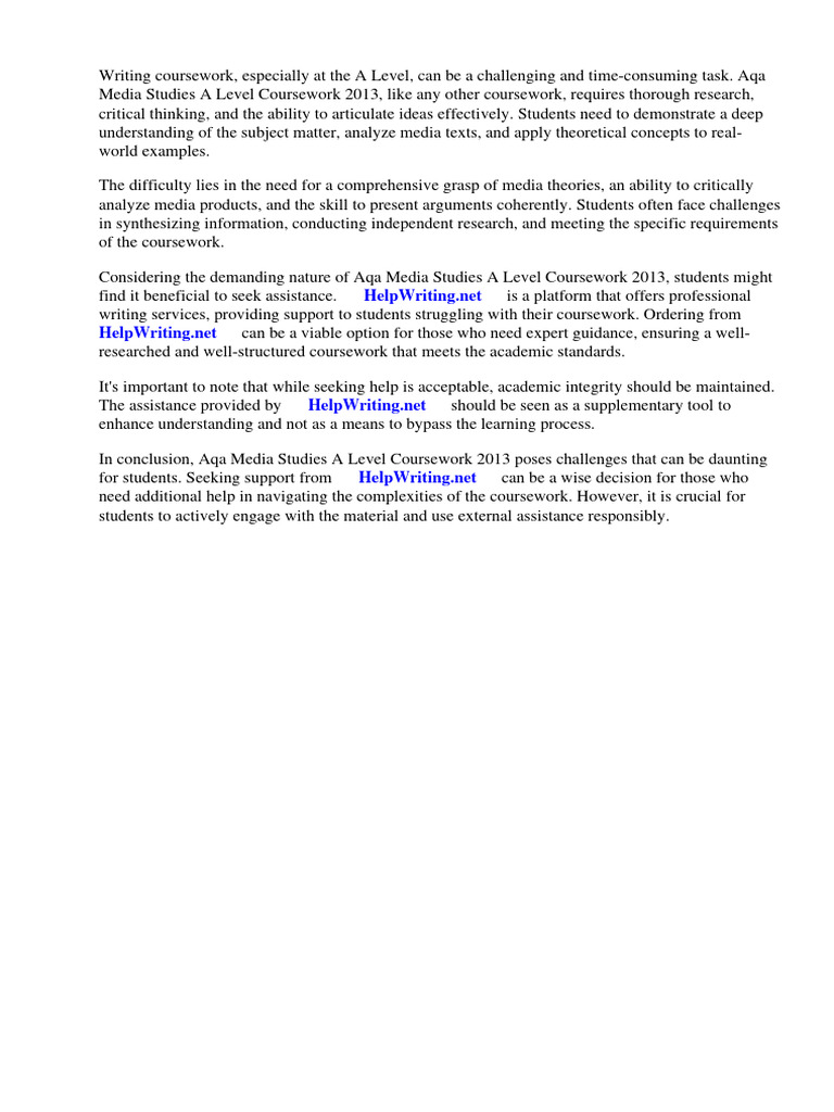 Aqa Media Studies A Level Coursework 2013 | PDF | Linked In | Facebook