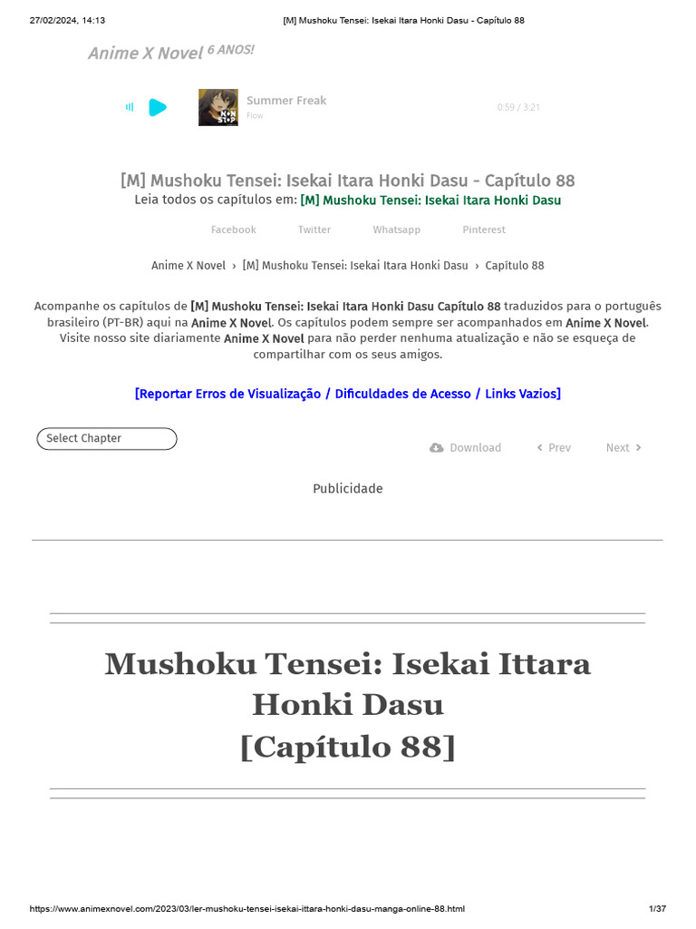 (M) Mushoku Tensei - Isekai Itara Honki Dasu - Capítulo 88 | PDF | Informática