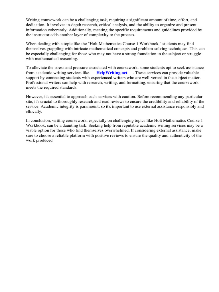 Holt Mathematics Course 1 Workbook | PDF | E Bay | Payments