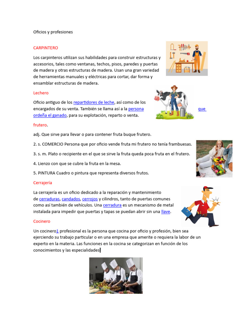 Oficios y Profesiones | PDF