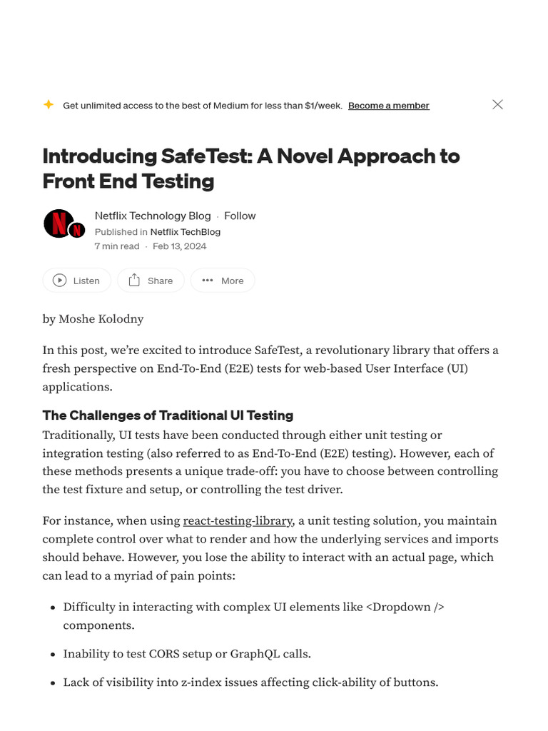 Introducing SafeTest - A Novel Approach To Frontend Testing | PDF | Web ... Introducing SafeTest - A Novel Approach To Frontend Testing | PDF | Web ...