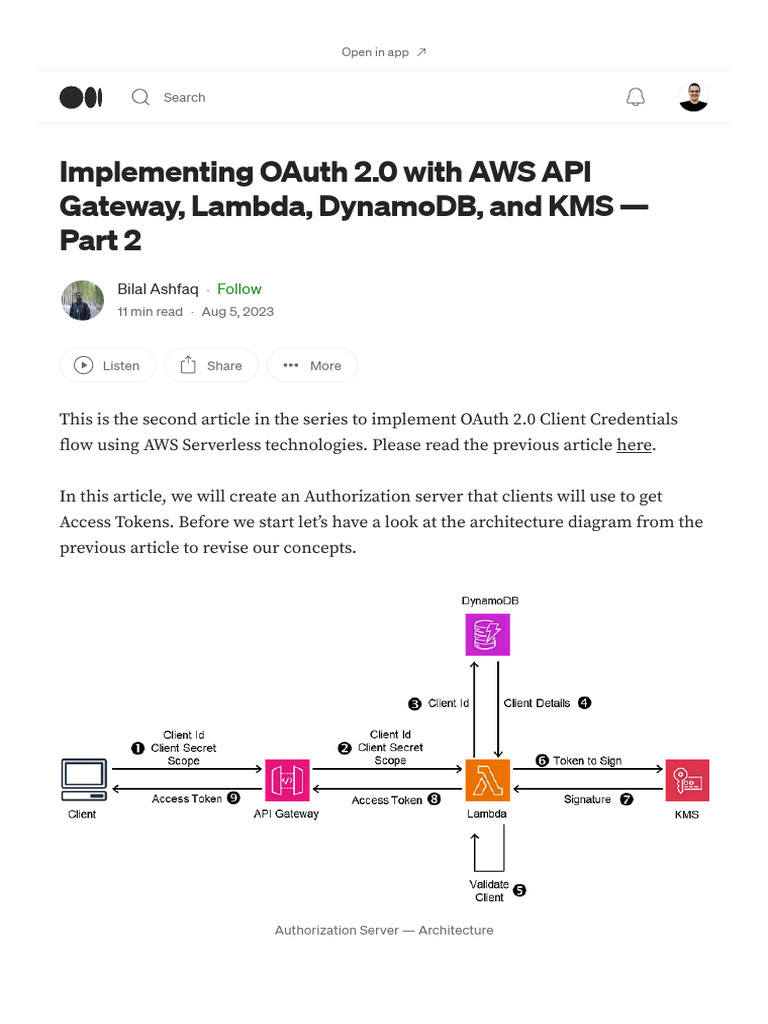 Implementing OAuth 2.0 With AWS API Gateway, Lambda, DynamoDB, and KMS ... Implementing OAuth 2.0 With AWS API Gateway, Lambda, DynamoDB, and KMS ...