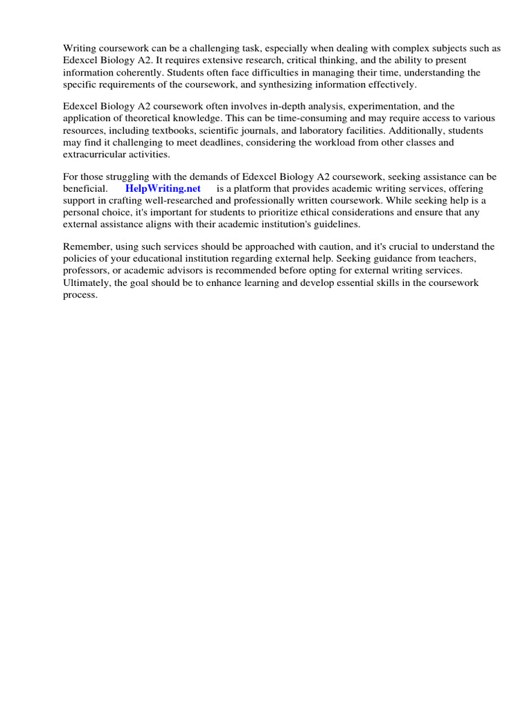 Edexcel Biology A2 Coursework Examples | PDF | Experiment