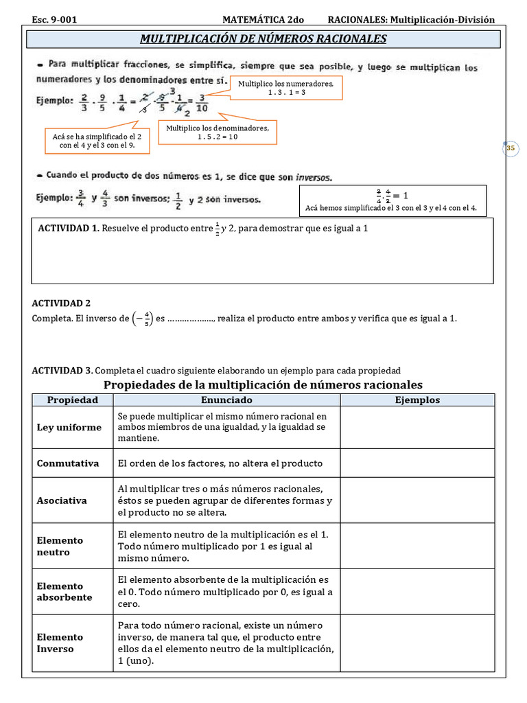 4 MATE Q Multiplicacion Division Pag 35 38 | PDF | Multiplicación ...