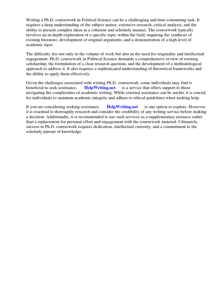 PHD Course Work Syllabus Political Science | PDF | Science | Doctor Of ...