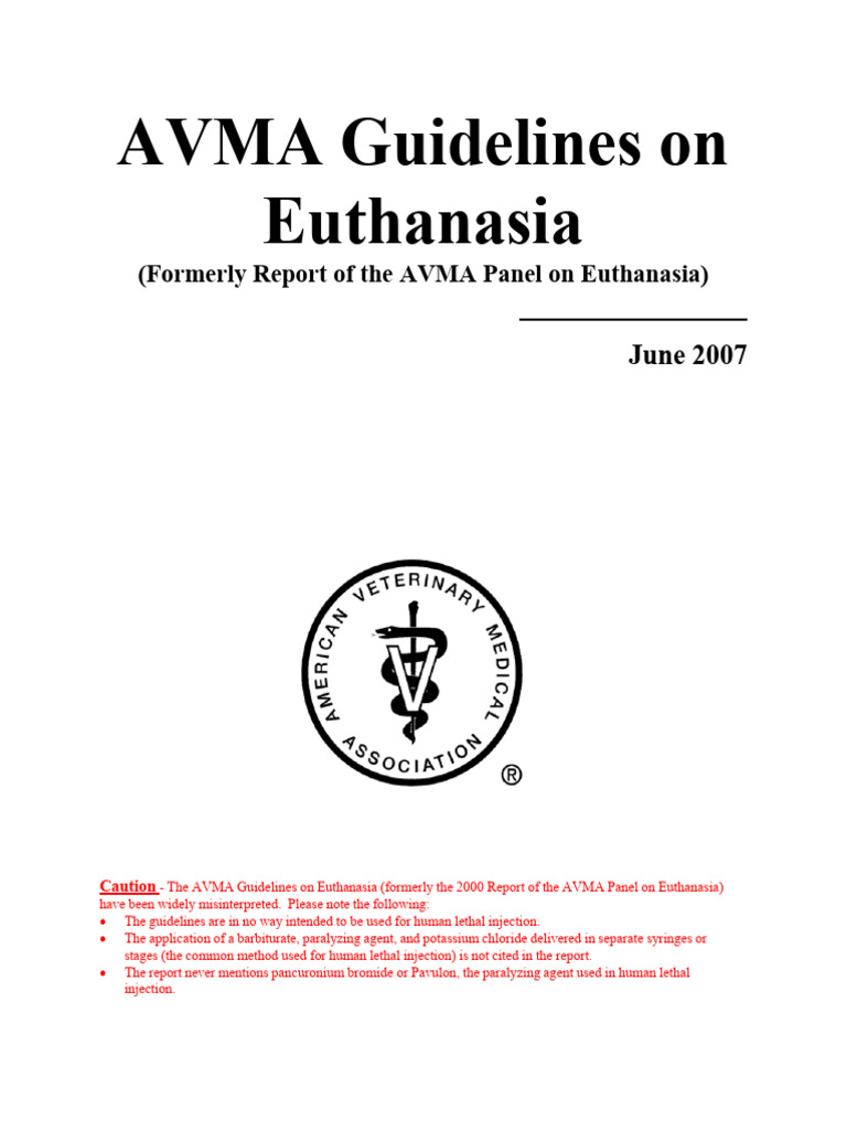CTM Rules (Version 2) - AVMA Euthanasia Guidelines (Annexure 15) - 5.5.20 | PDF | Science ...