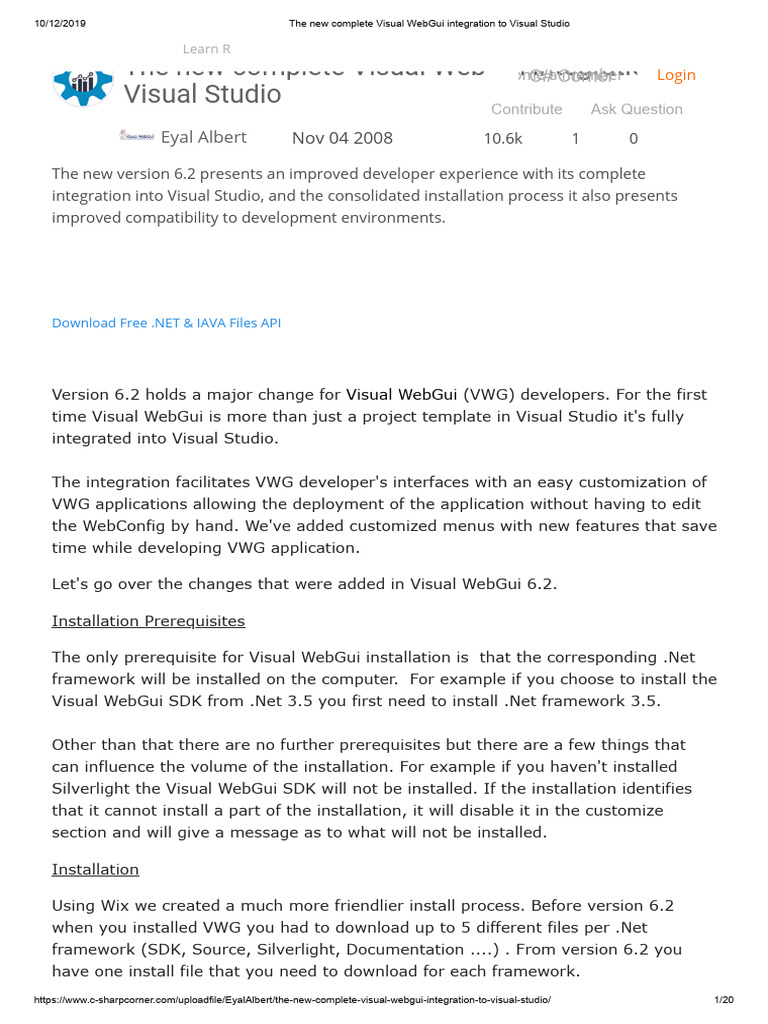 Visual WebGui 6.2 Integration with VS | PDF | Web Server | Internet & Web